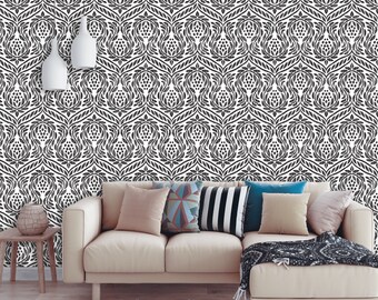 Calligraphy Wallpaper Scribble Wall Mural Eye Wall Art Blackboard Peel ...