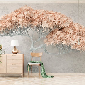 Beige Tree Removable Wallpaper Branch Peel and Stick Wall Mural for ...