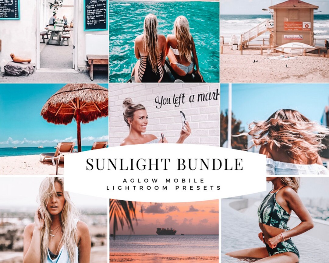 4 Mobile Lightroom Presets, Aglow SUNLIGHT BUNDLE, Blogger and Instagram Presets to Enhance ...