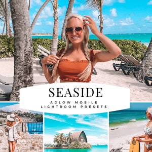 4 Mobile Lightroom Presets, SPRING BREAK Bundle, AGLOW Lightroom Preset, Travel Presets, Beach ...