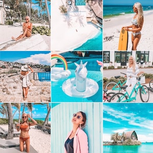 4 Mobile Lightroom Presets, SPRING BREAK Bundle, AGLOW Lightroom Preset, Travel Presets, Beach ...