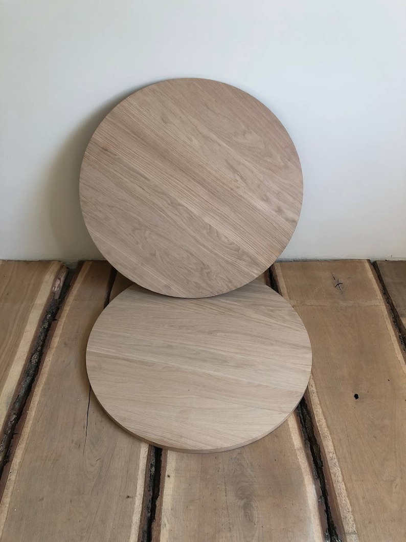 Round Wood Oak Table Top Solid Wood Rustic Table Top Dining - Etsy