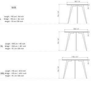 Round Solid Oak Wood Dining Table, Large Custom Kitchen Table, Modern ...