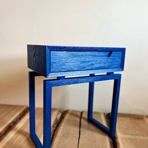 Oak Colorful Nightstand Set of 2, Handpainted Nightstand, Modern ...