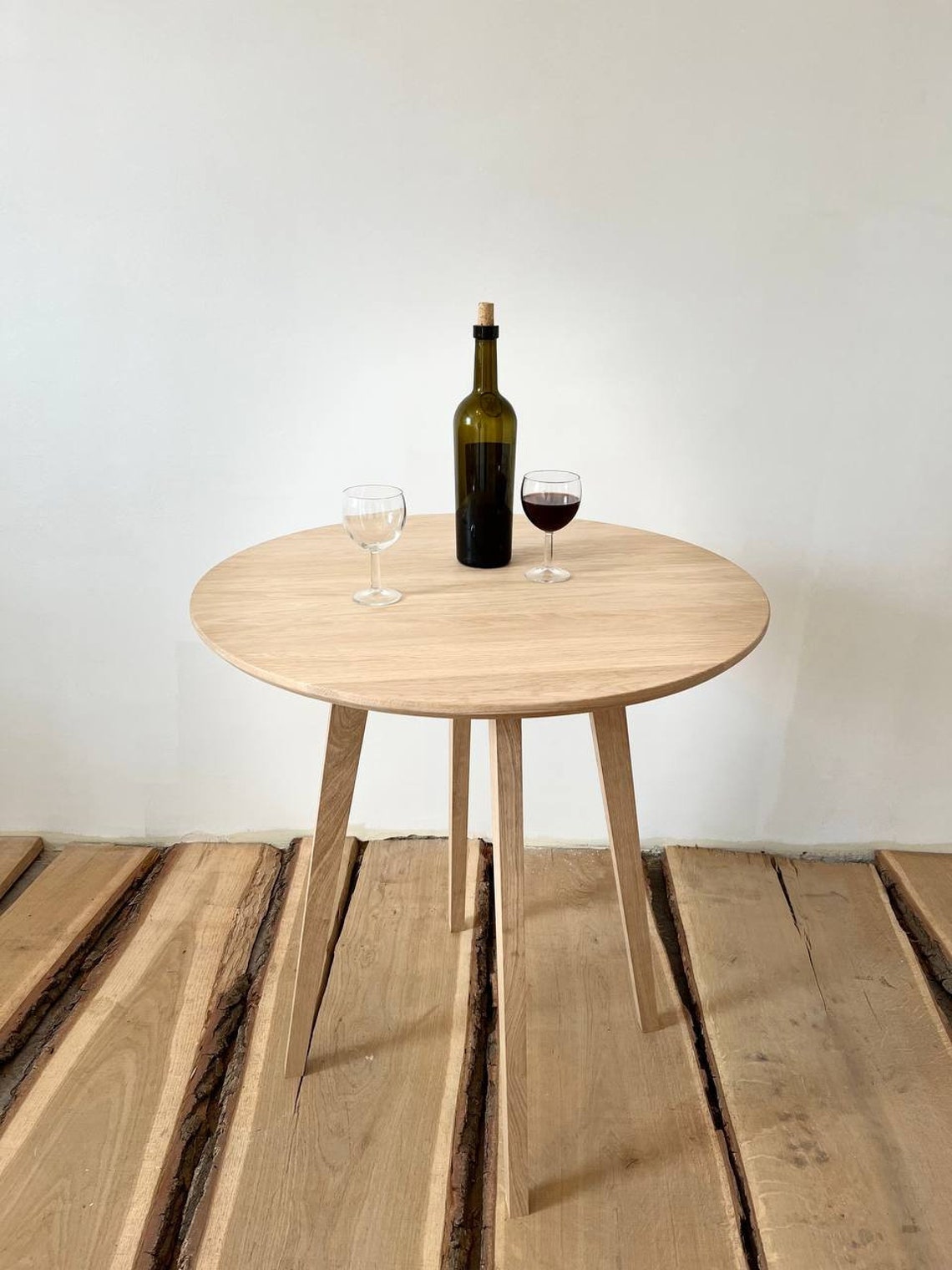 Round Solid Wood White Oak Dining Table Reclaimed Dining Room - Etsy