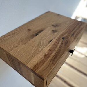 Rustic Floating Nightstand With Drawer White Oak Farmhouse Bedside ...