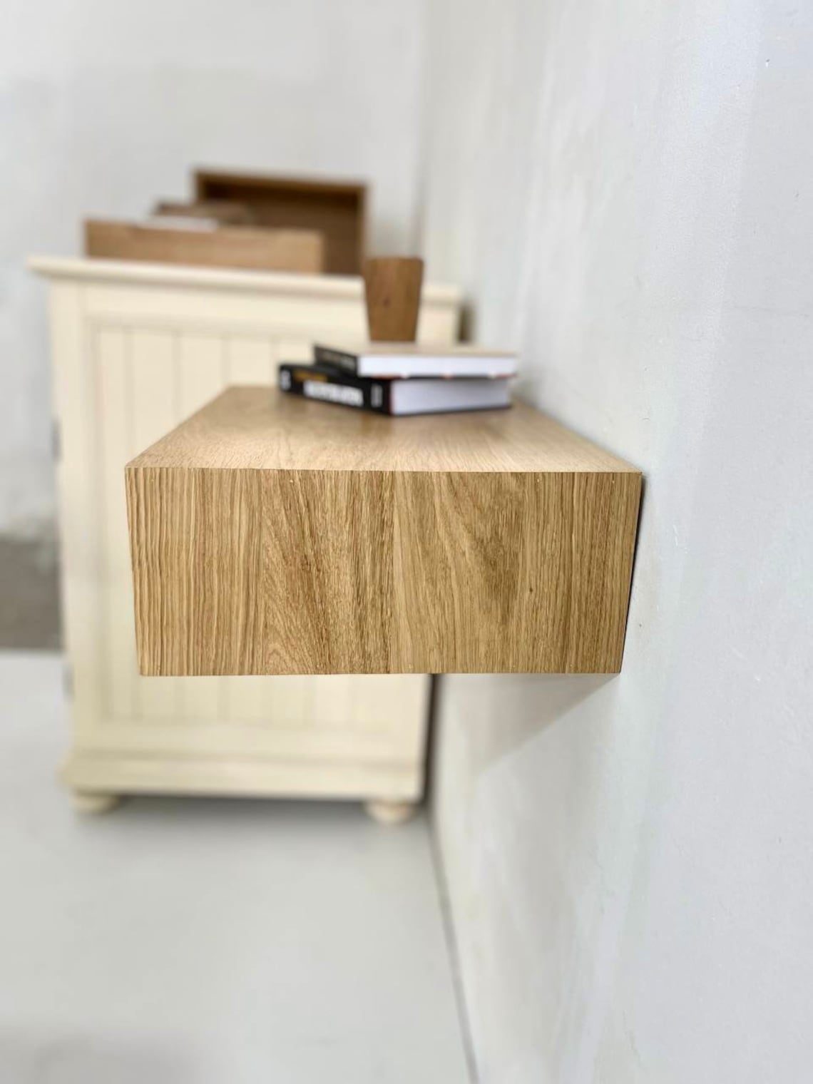 Floating Nightstand With Drawer Wall Mounted Nightstand Set - Etsy