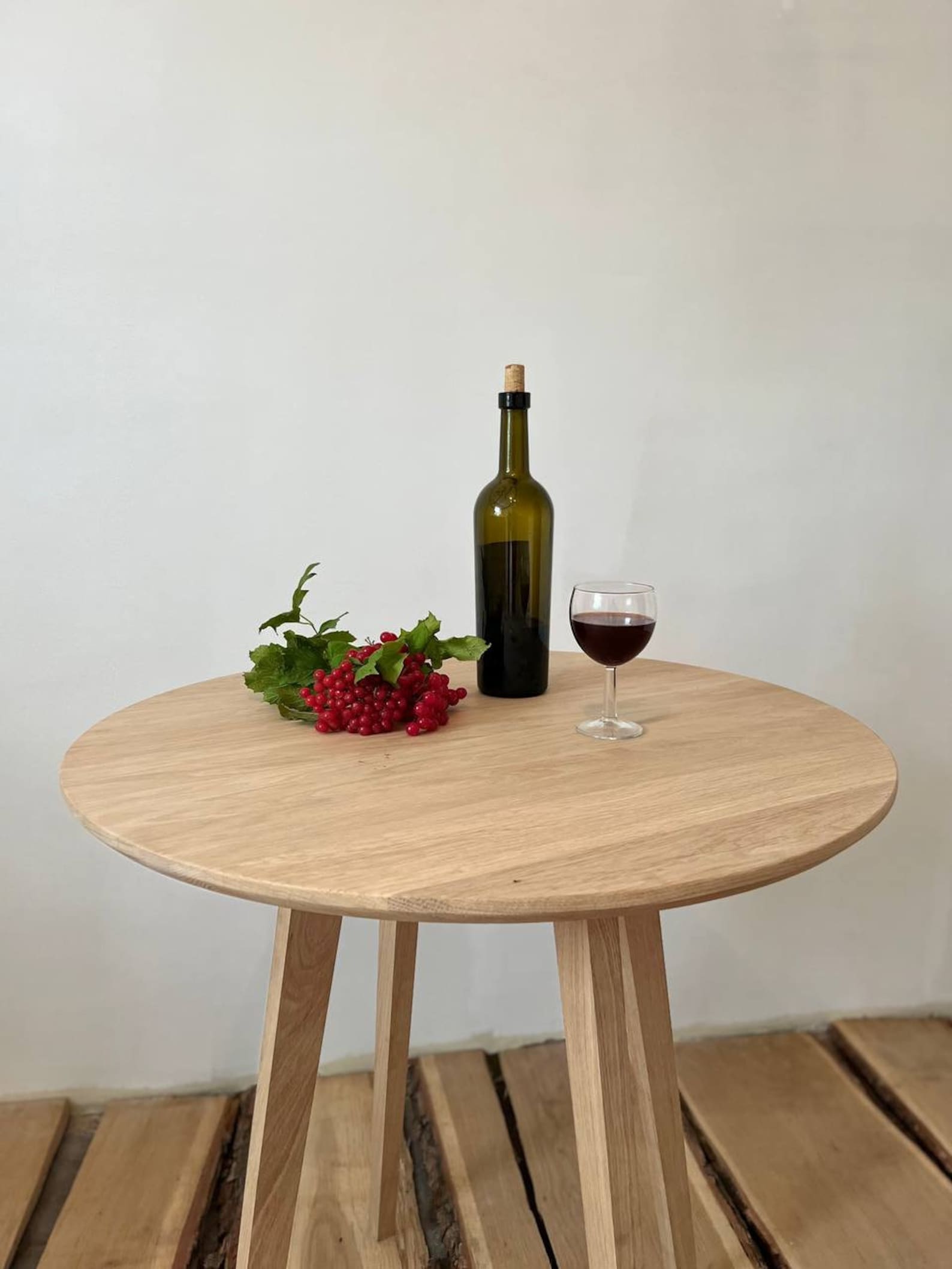 Round Solid Wood White Oak Dining Table Reclaimed Dining Room - Etsy