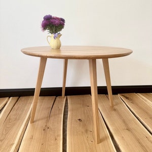 Small round oak table store