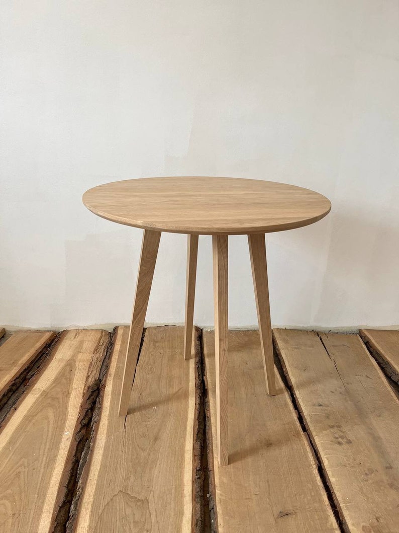 Round Solid Wood White Oak Dining Table Reclaimed Dining Room - Etsy