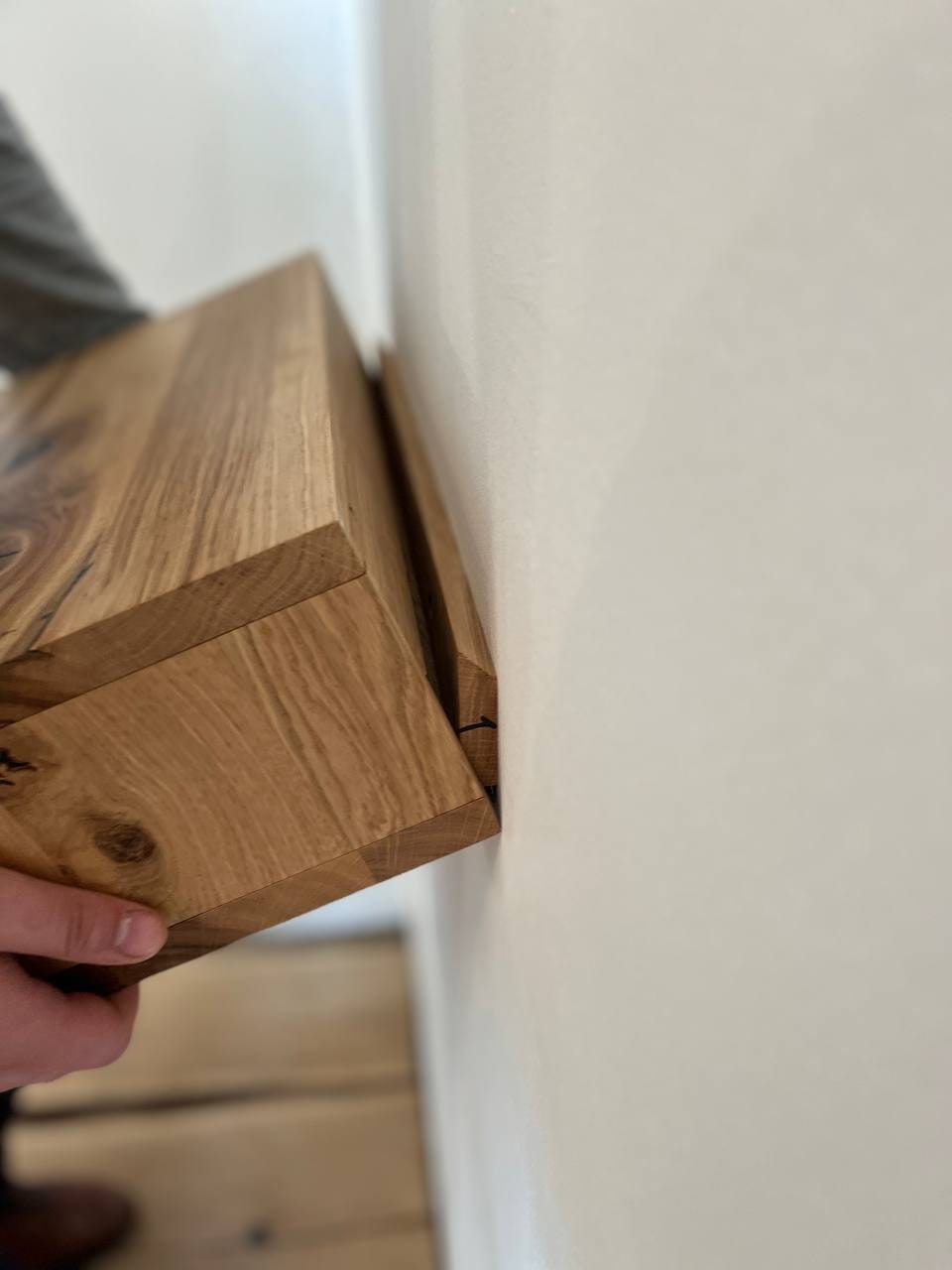 Rustic Floating Nightstand With Drawer White Oak Farmhouse - Etsy