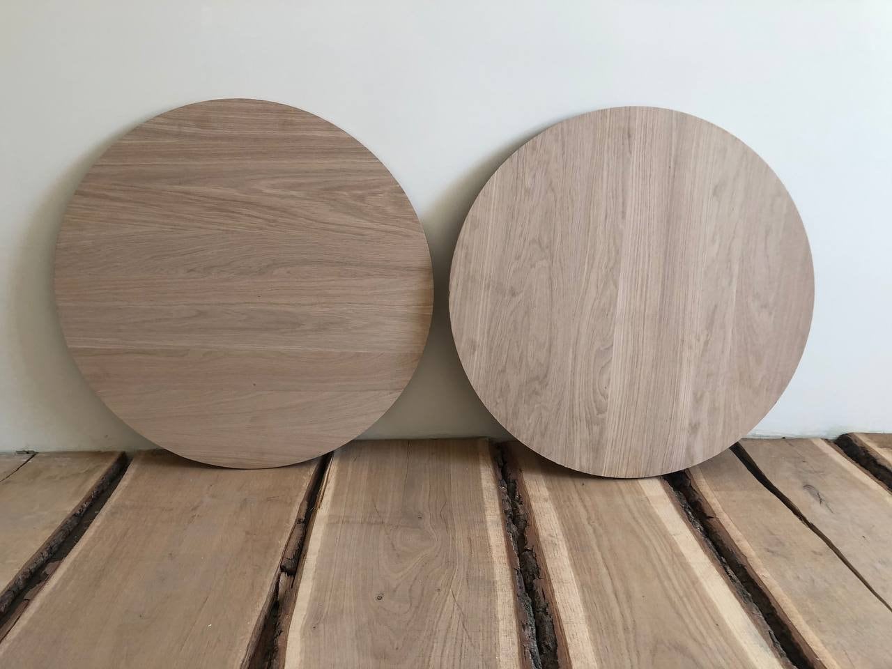 Round Wood Oak Table Top, Solid Wood Rustic Table Top, Dining Wood ...