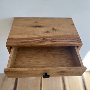 Rustic Floating Nightstand With Drawer White Oak Farmhouse Bedside ...