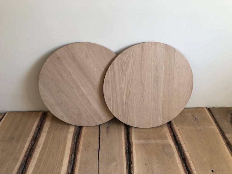 Round Wood Oak Table Top Solid Wood Rustic Table Top Dining - Etsy