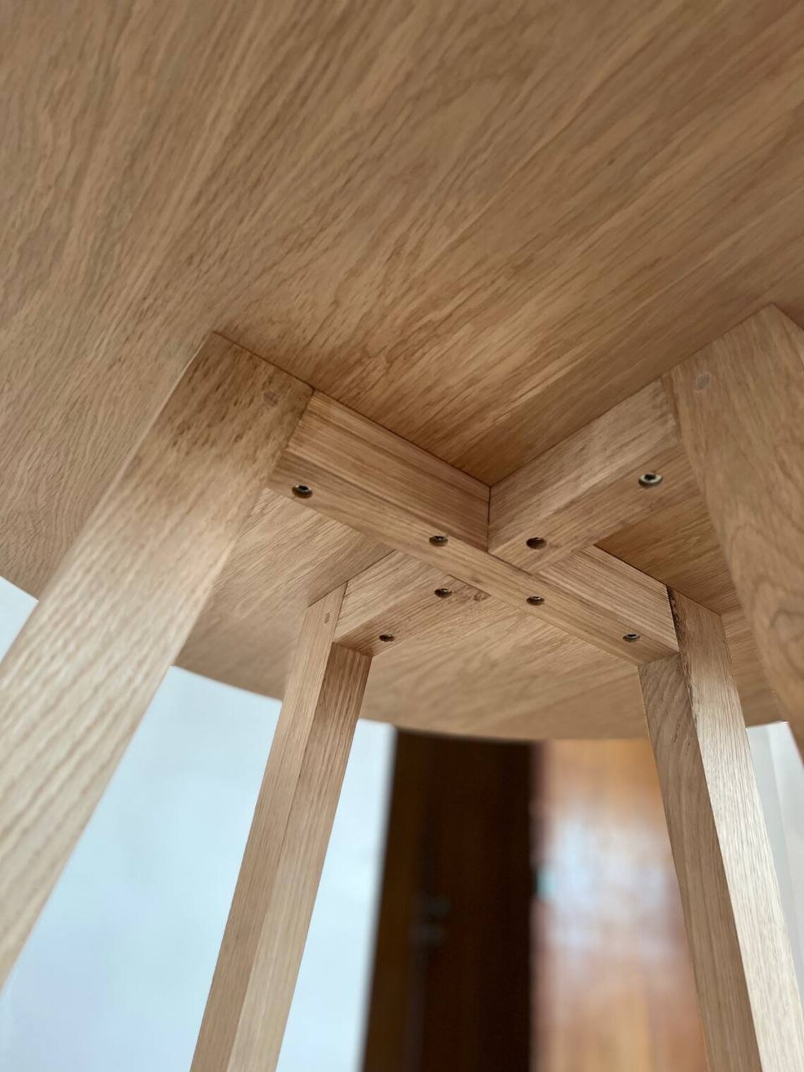 Round Solid Wood White Oak Dining Table Reclaimed Dining Room - Etsy