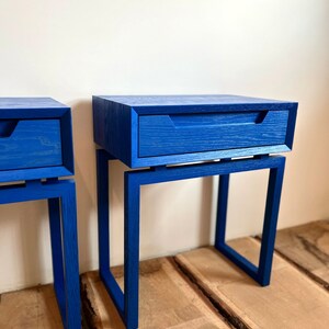 Oak Colorful Nightstand Set of 2, Handpainted Nightstand, Modern ...