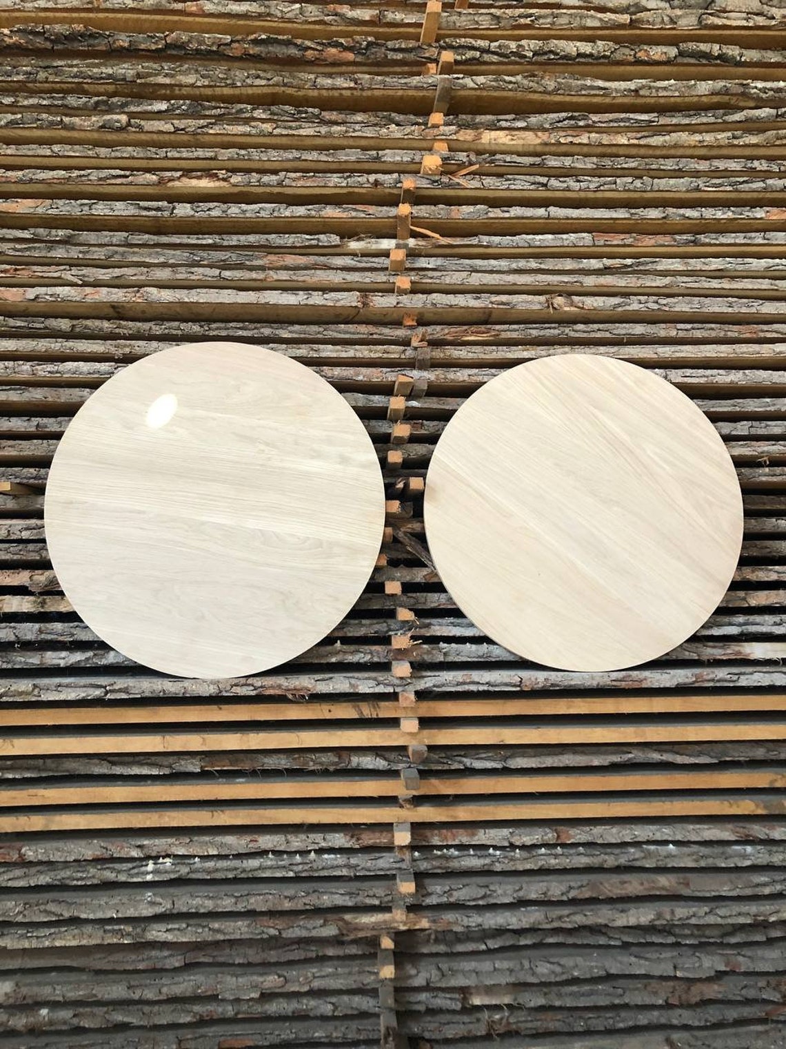 Round Wood Oak Table Top Solid Wood Rustic Table Top Dining - Etsy