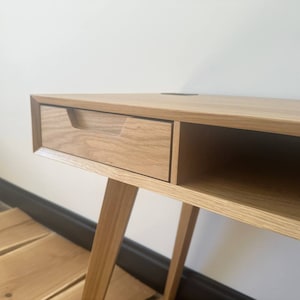 Small Solid Oak Wood Desk With Drawers, Modern Desk, Home Office Custom ...
