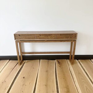 Console Table With Drawers Mid Century,narrow Wooden Handmade Console ...