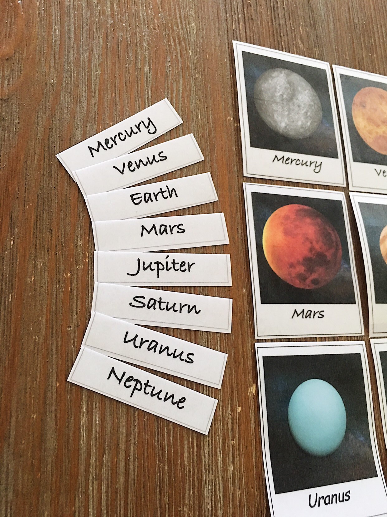 Montessori Solar System 3 Part Cards Planets of the Solar | Etsy