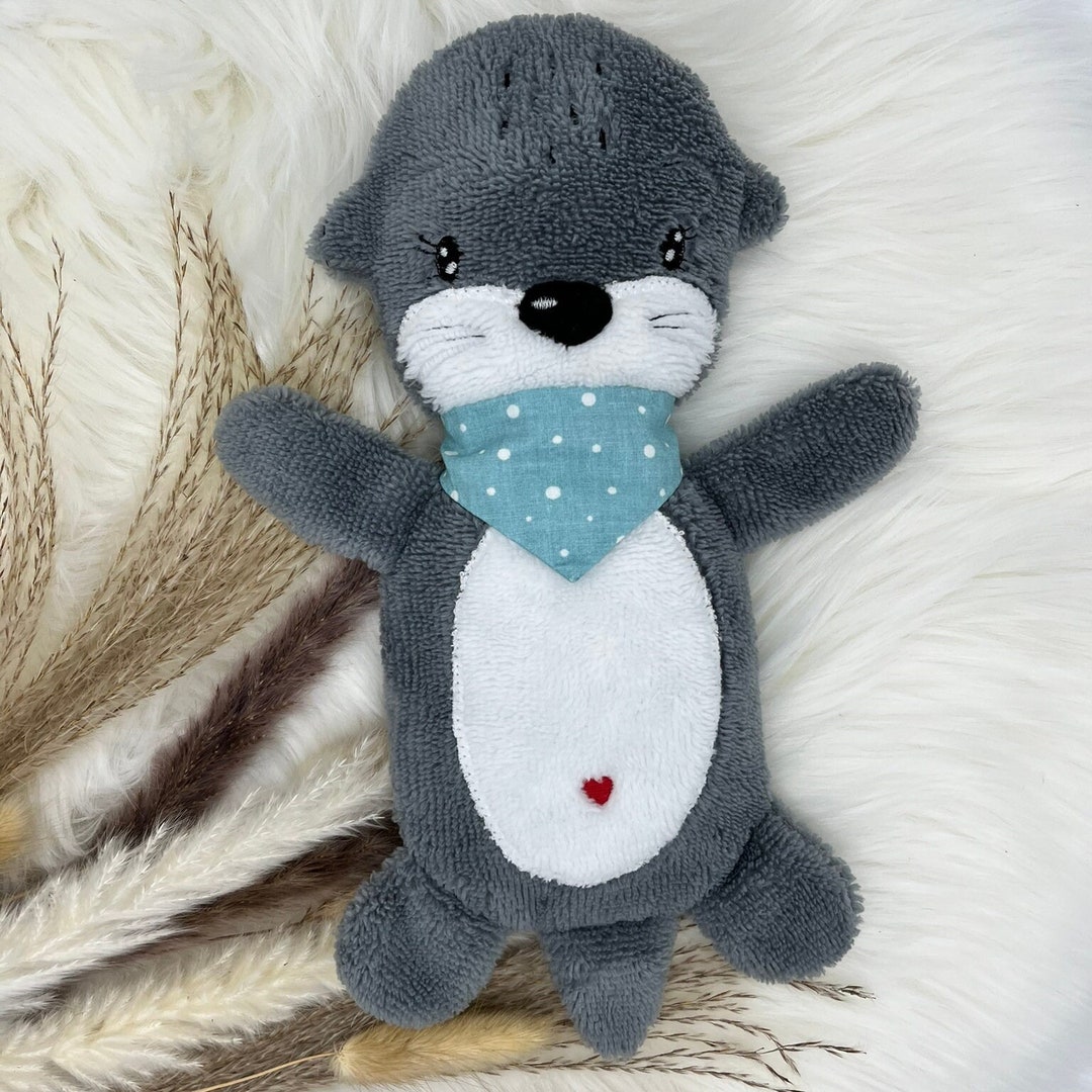 Otter Heat Pad With Washable Cover, Customizable, Terry Cloth Grey ...