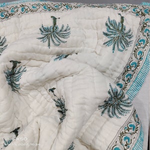 PALM Reversible Quilts/jaipuri Razai/soft Quilt/hand Block Print Quilt ...