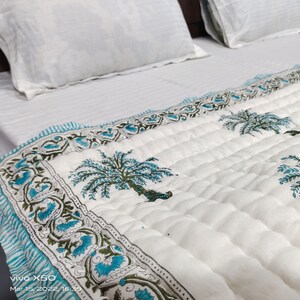 PALM Reversible Quilts/jaipuri Razai/soft Quilt/hand Block Print Quilt ...