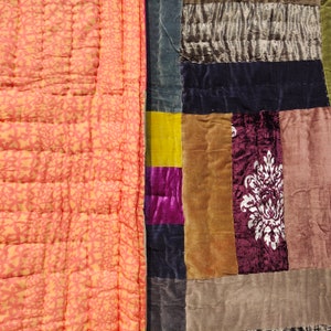 Patchwork Velvet Cotton Quilt, Queen Quilt Heaver and Warm for Winter, Reversible Back Size Have ...