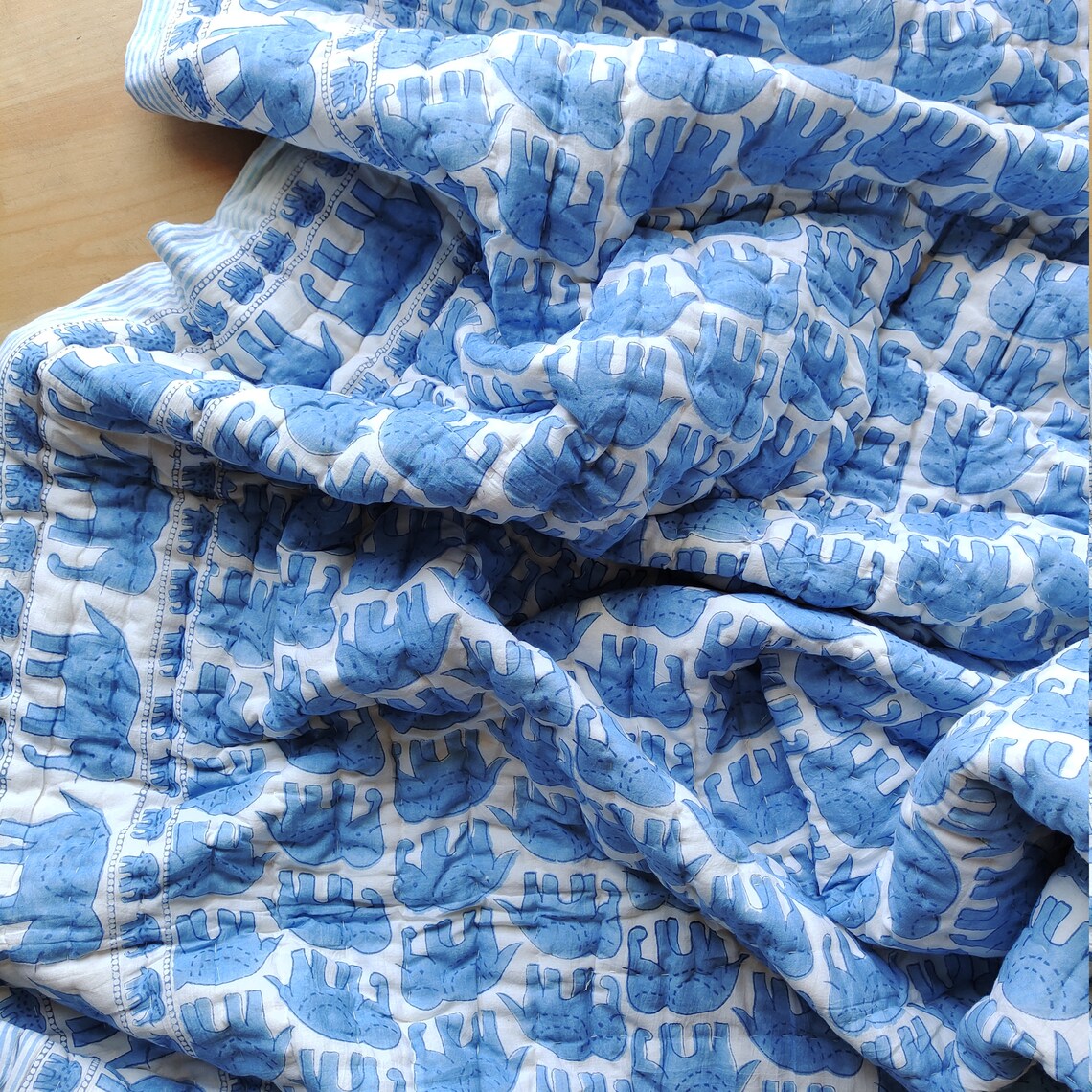 Elephant Print Hand Block Print for Queen Size Quilt Animal - Etsy