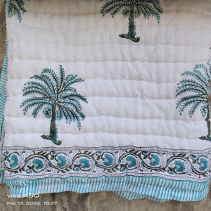 PALM Reversible Quilts/jaipuri Razai/soft Quilt/hand Block Print Quilt ...