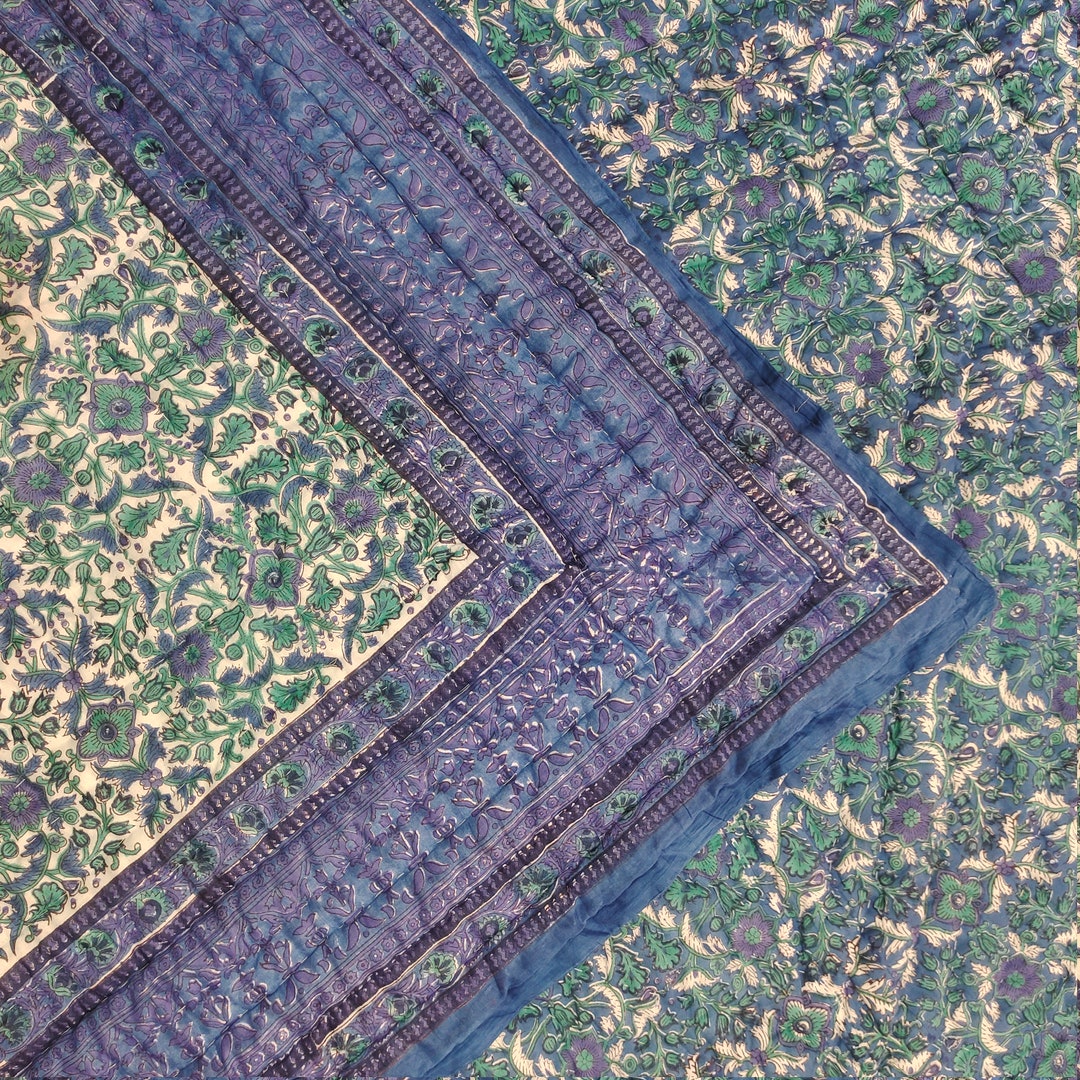 Unique Trending Cotton Quilts, Blue Bohemian Blanket, Quilt and Throw ...