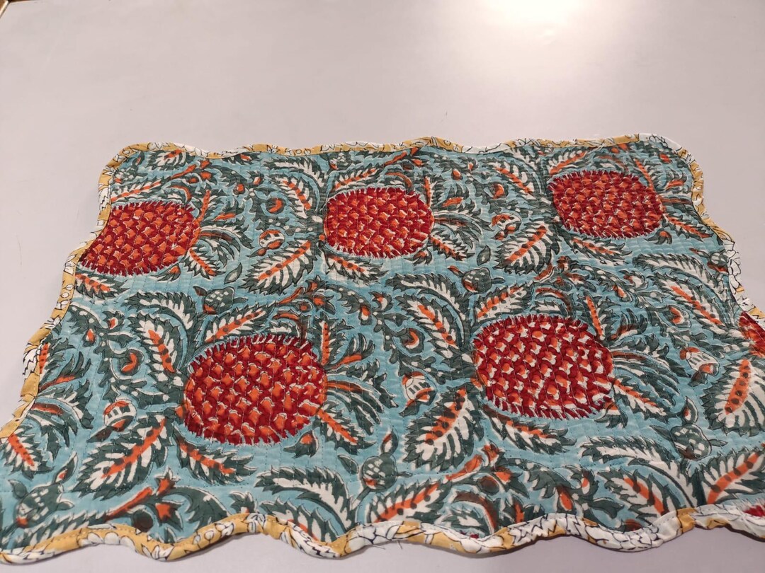 Beautiful New Pattern Block Print Table Mats Set, Dining Mat Sets and ...