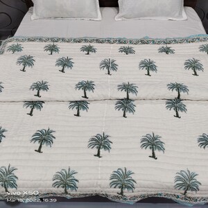 PALM Reversible Quilts/jaipuri Razai/soft Quilt/hand Block Print Quilt ...