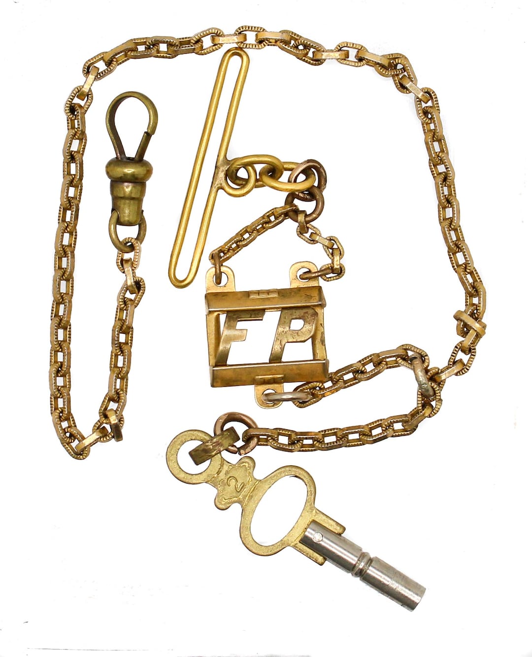 Swank Vintage Pocket Watch Chain Monogram Initial Letters FP Key Fob - Etsy