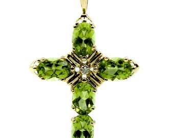 Diamond Peridot Cross - Etsy