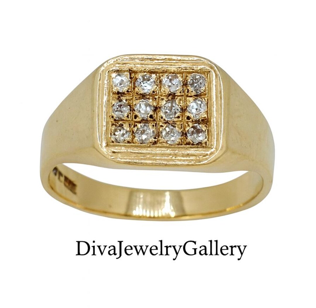 Vintage 10k Gold Diamond Men's Ring - Mid Century Foss Jewelry - Etsy