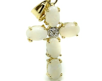 Opal Cross Pendant - Etsy