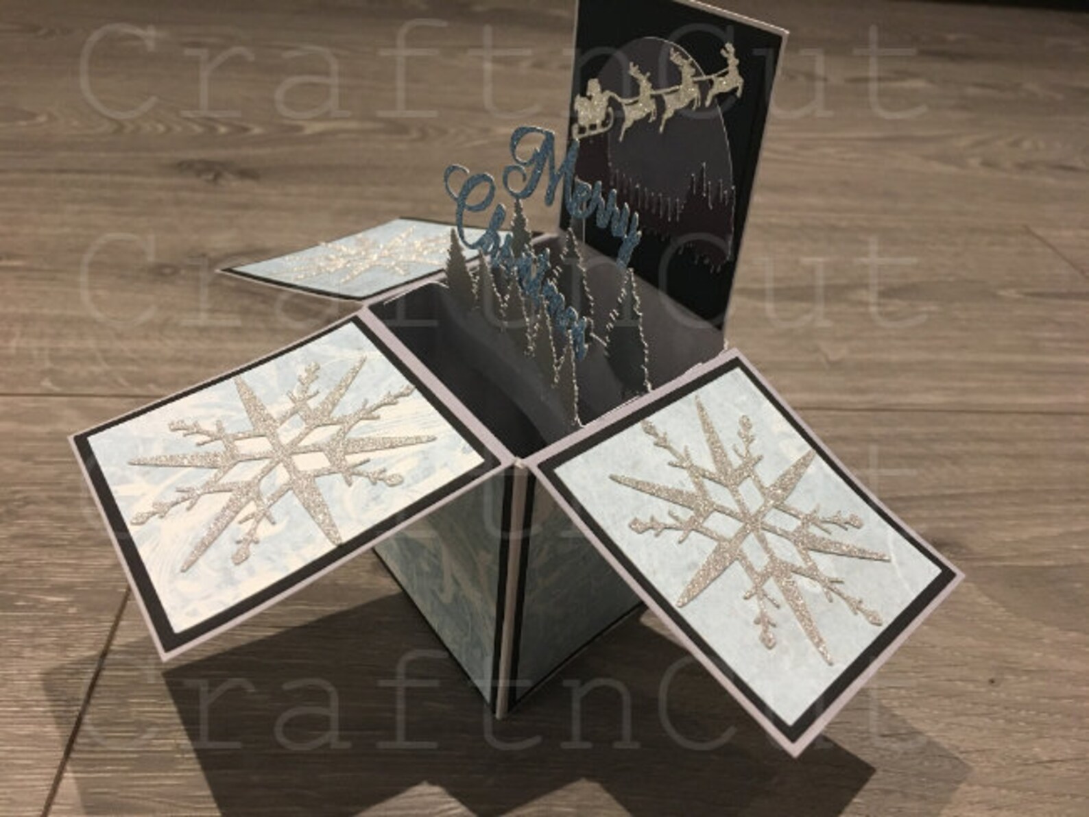 Santa Christmas Box Card - Etsy UK