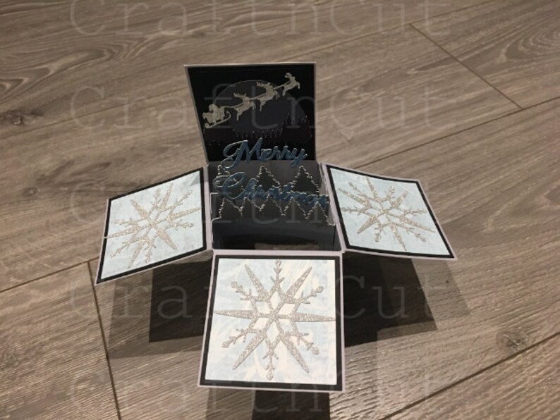 Santa Christmas Box Card - Etsy UK