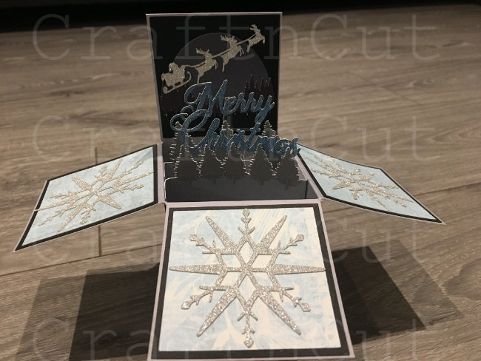 Santa Christmas Box Card - Etsy UK