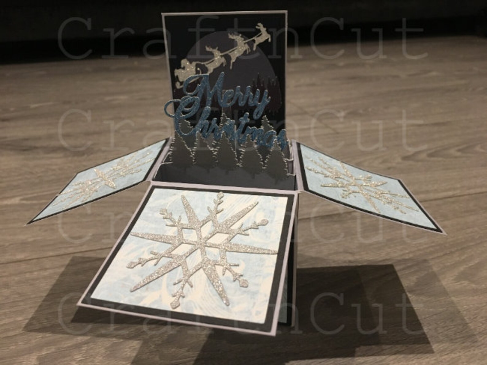 Santa Christmas Box Card - Etsy UK