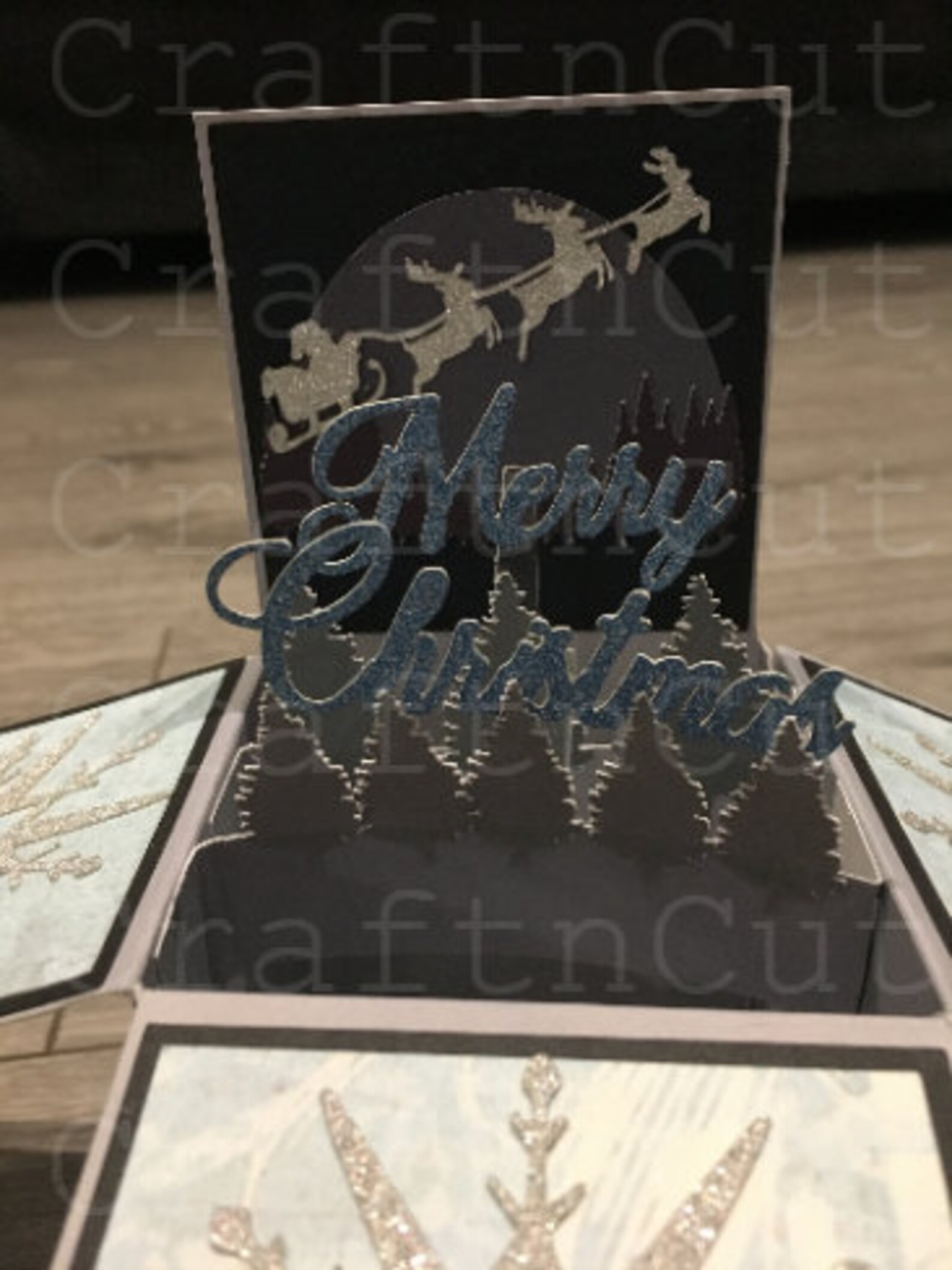 Santa Christmas Box Card - Etsy UK