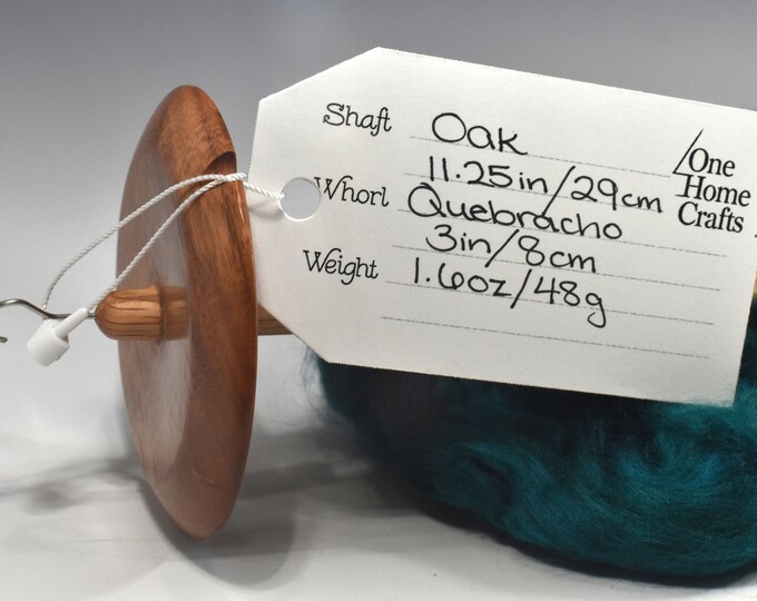 Handmade Quebracho Top Whorl + Oak Shaft + Stainless Steel Hook Drop ...