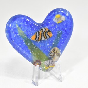 Pocket Aquarium Heart Made From Fused Glass - Handmade in Bothell WA - Etsy
