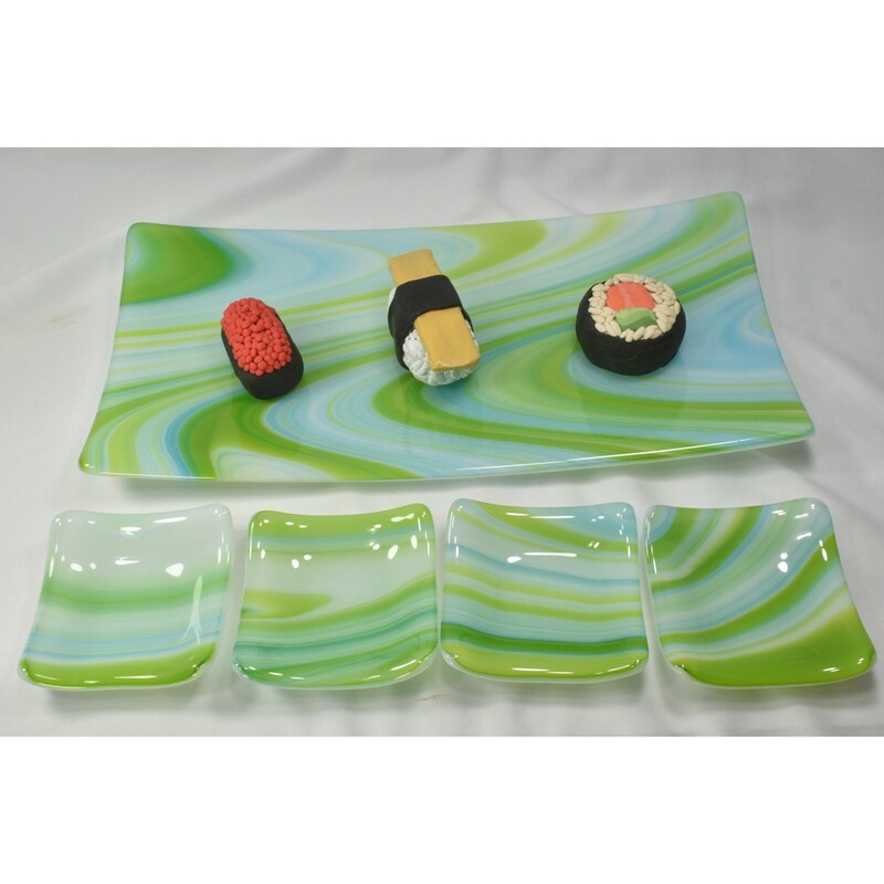Fused Glass Sushi Plate - Etsy