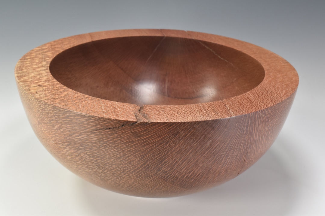 Macadamia Nut Wood Salad Bowl Handmade in the USA 7"x3 3/4" Wax Finish ...
