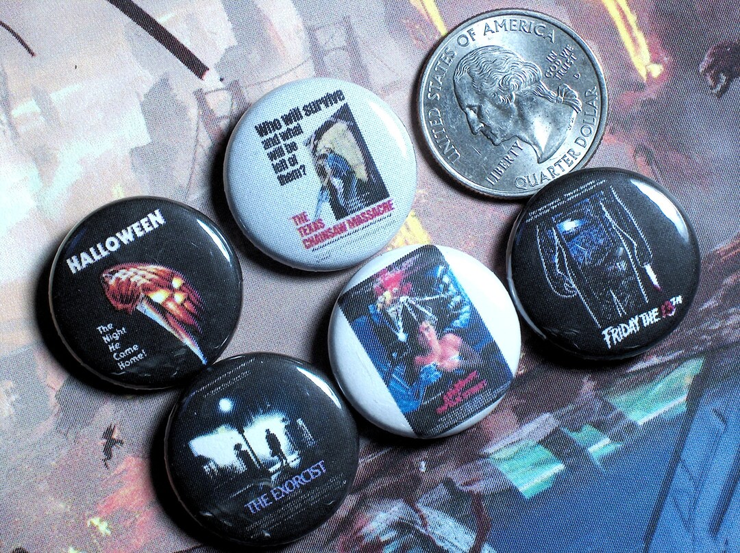 80's Horror Movie Pin-on punk Buttons Set of - Etsy