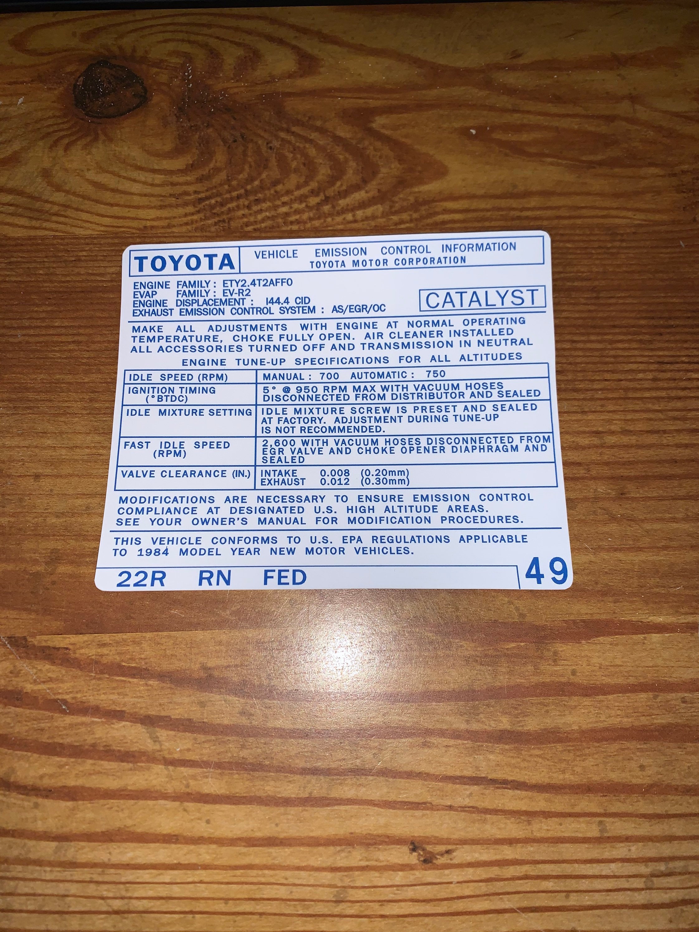 22r Engine Valve Adjustment