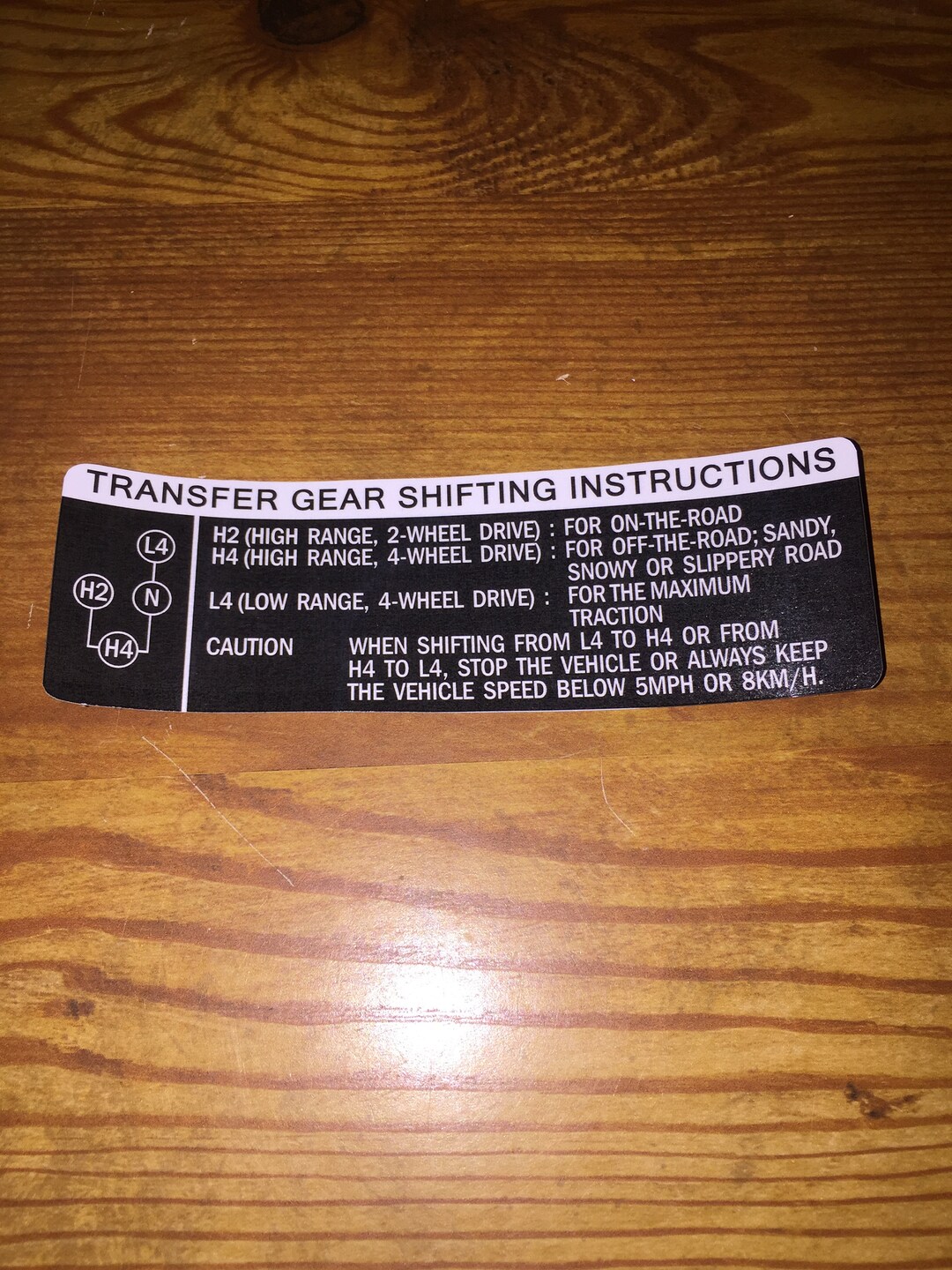 1979-1989 Toyota Transfer Case Decal Sticker Reproduction Pickup Truck ...