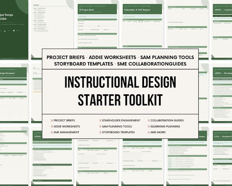 Instructional Design Toolkit | ADDIE Templates, Worksheets, Project ...